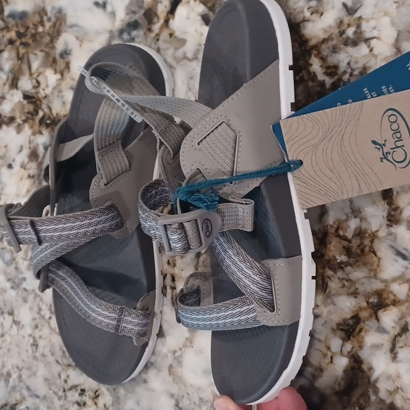 Chaco | Shoes | Chaco Fabric Strappy Comfort Toe Strap Sandals Womens Size 6 Gray New | Poshmark